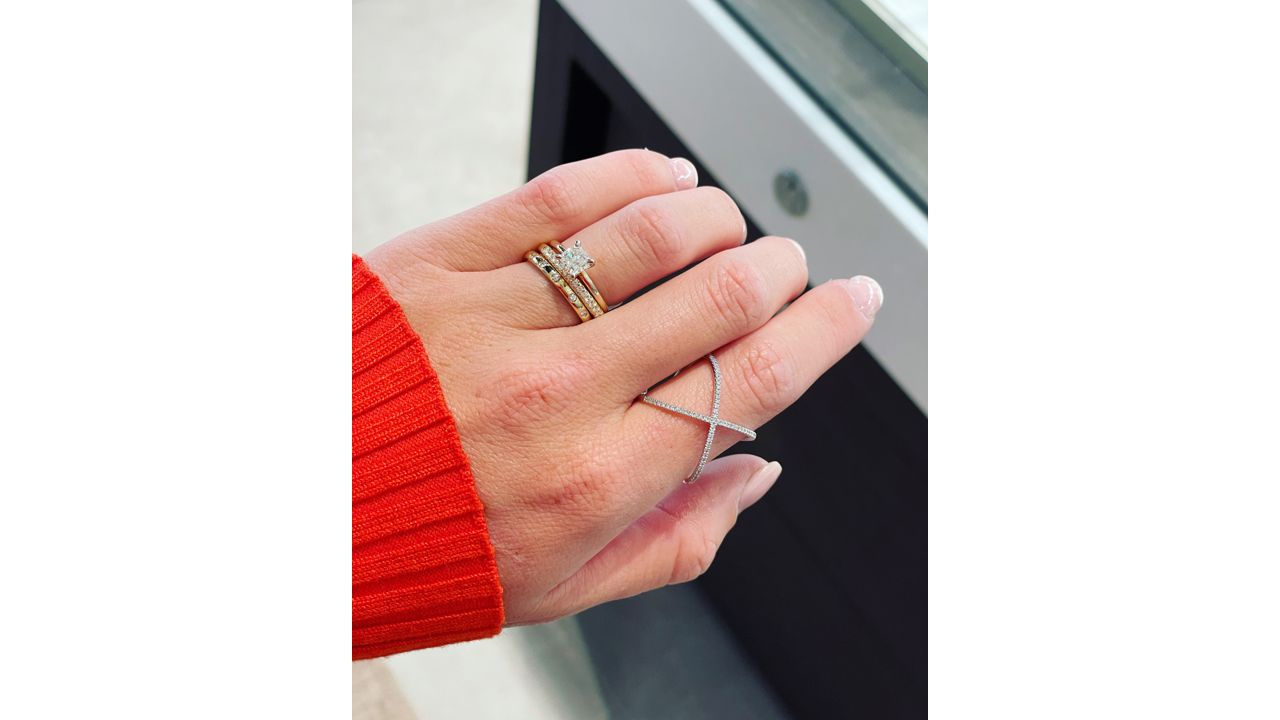 Creatable - Stacking with a solitaire engagement ring - Jared.