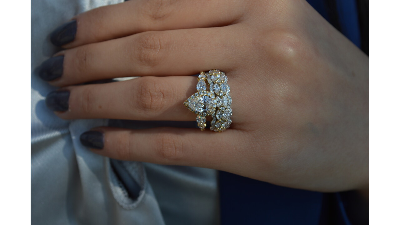 Creatable - Pnina Tornai Lab Created Pear Engagement Set - Jared.