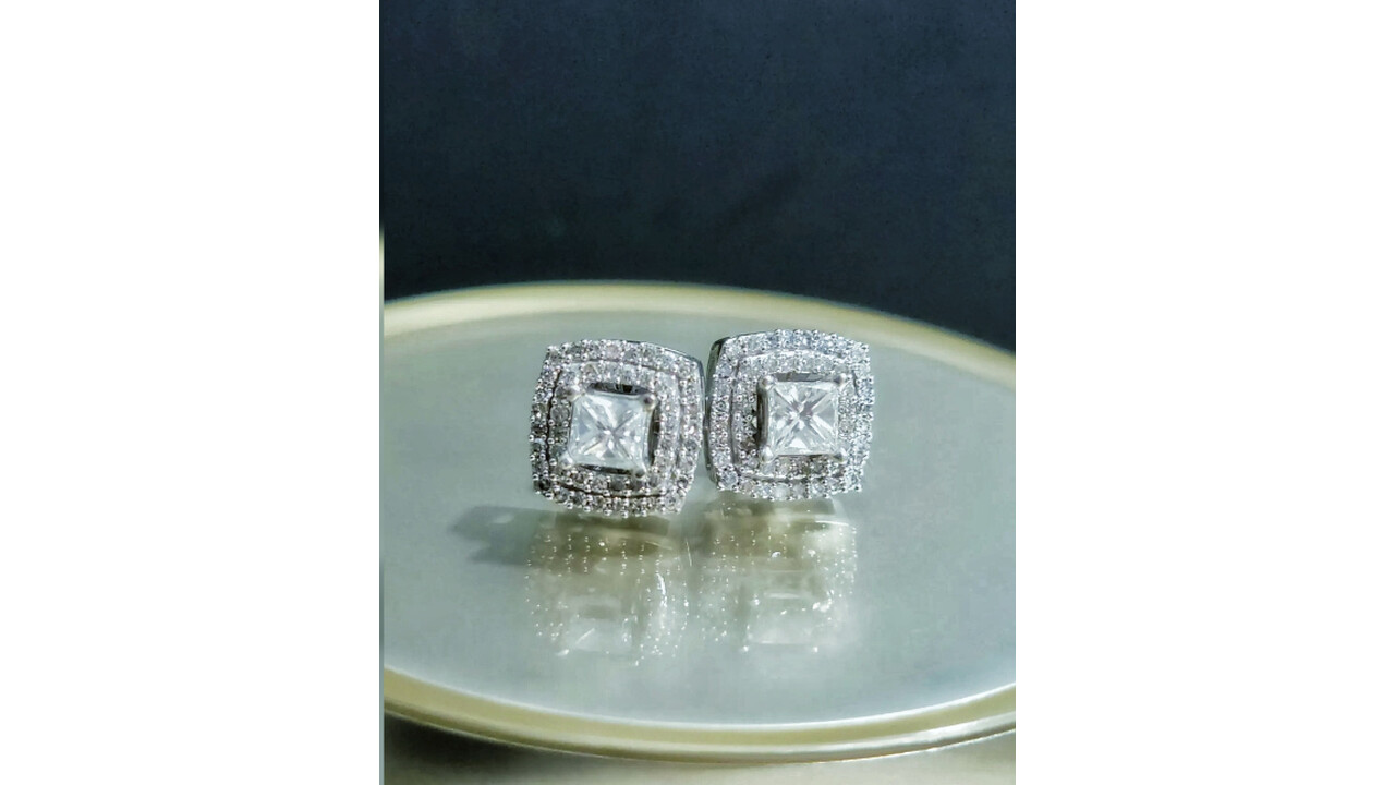Creatable - Princess Cut Diamonds Earrings - Jared.