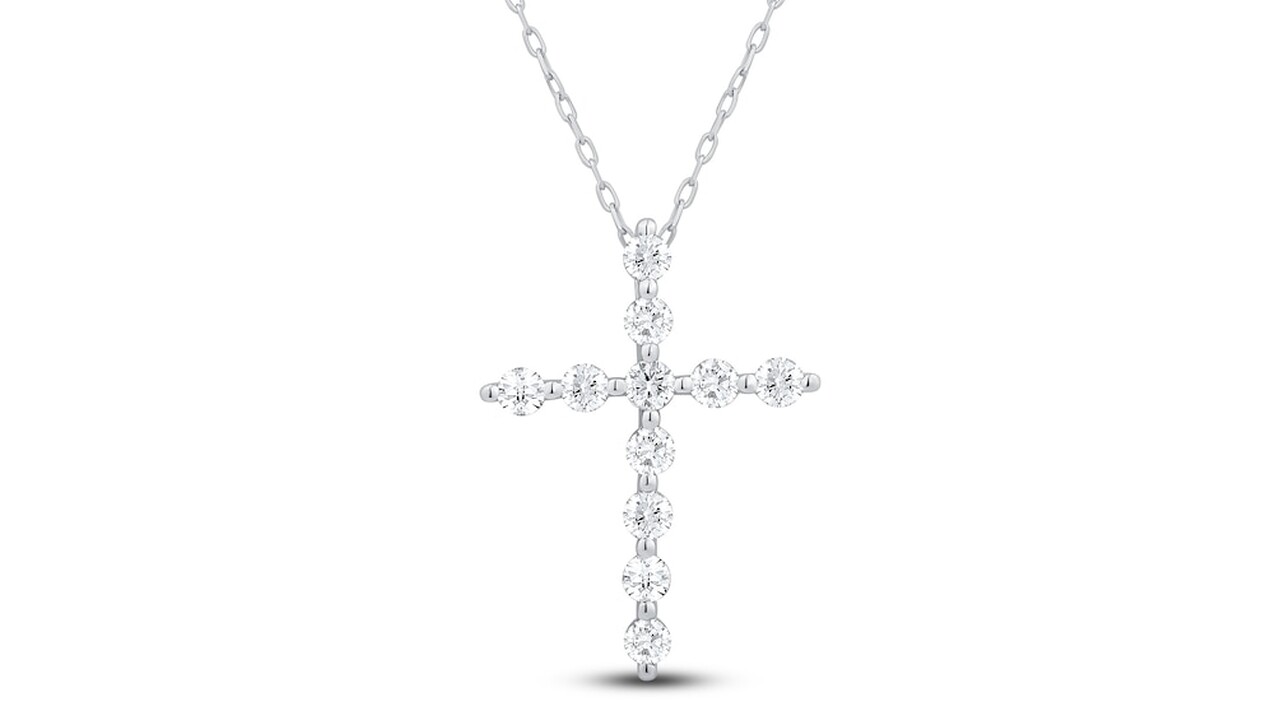 Creatable - Diamond Cross Set in 14K White Gold 3/4 CT TW - Jared.