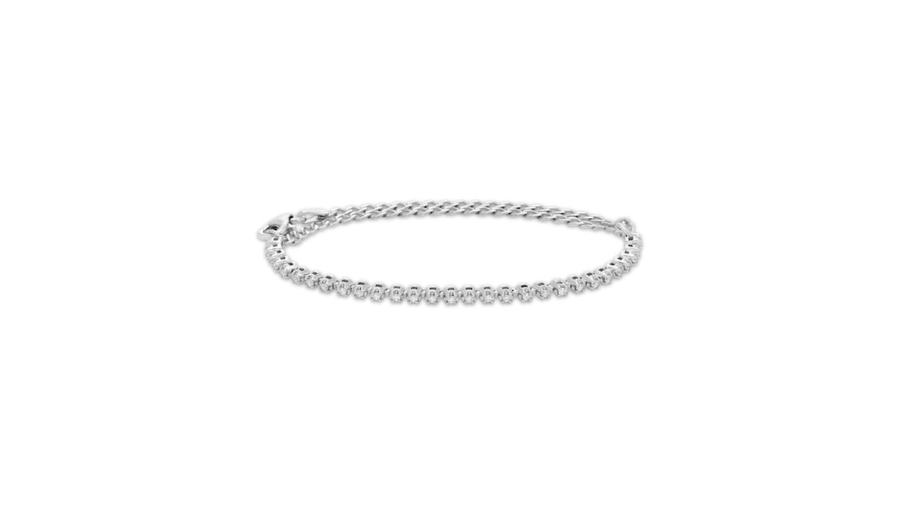 Creatable - Diamond Adjustable Line Tennis Bracelet 1/4 ct tw Sterling Silver 9" - Kay Jewelers.