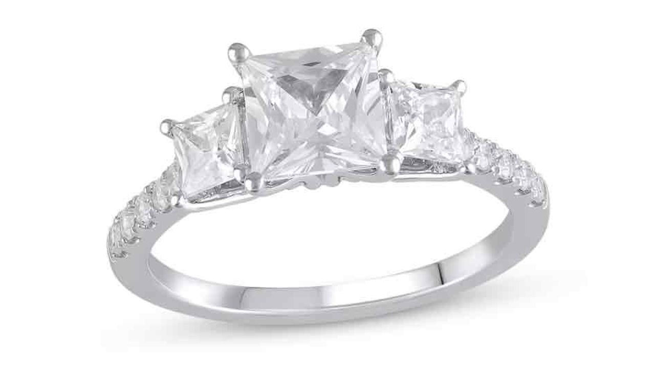 Creatable - Three-Stone Lab Created Diamond Engagement Ring - Kay Jewelers.