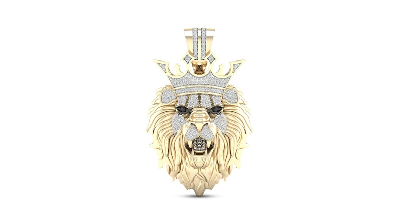 Creatable - Diamond lion head pendant - Kay Jewelers.