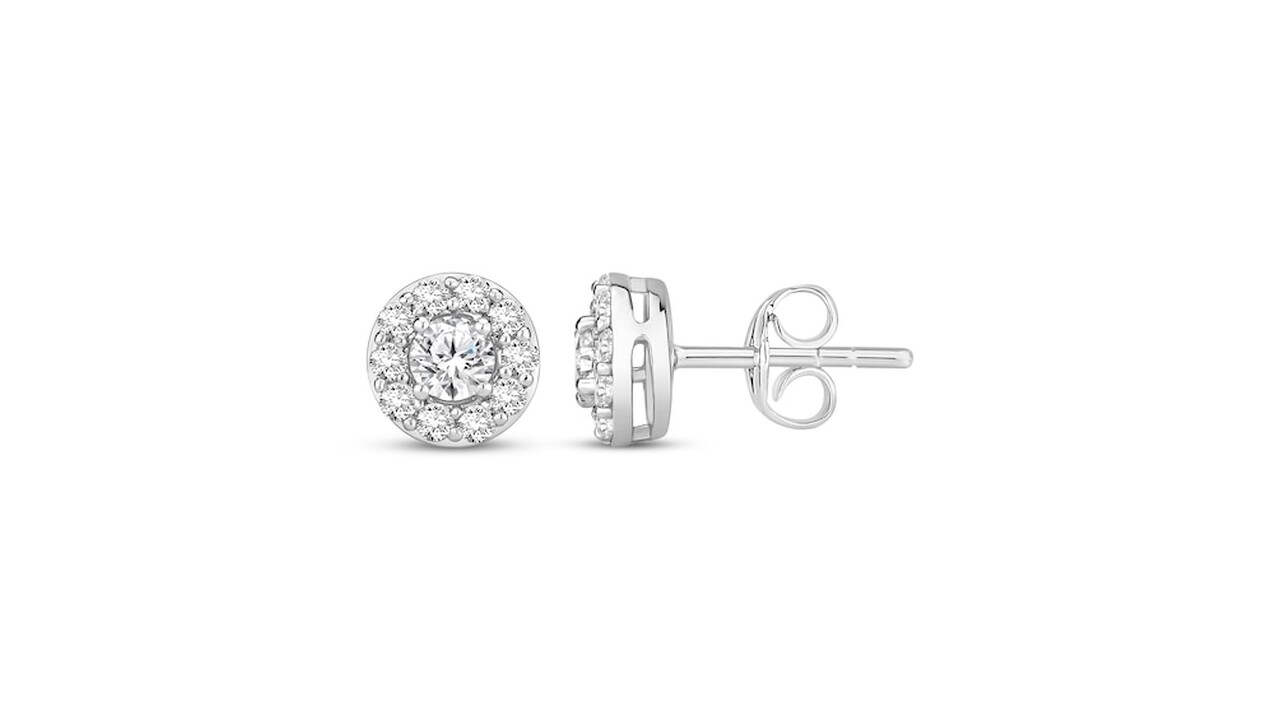 Creatable - Diamond Halo Stud Earrings - Kay Jewelers.