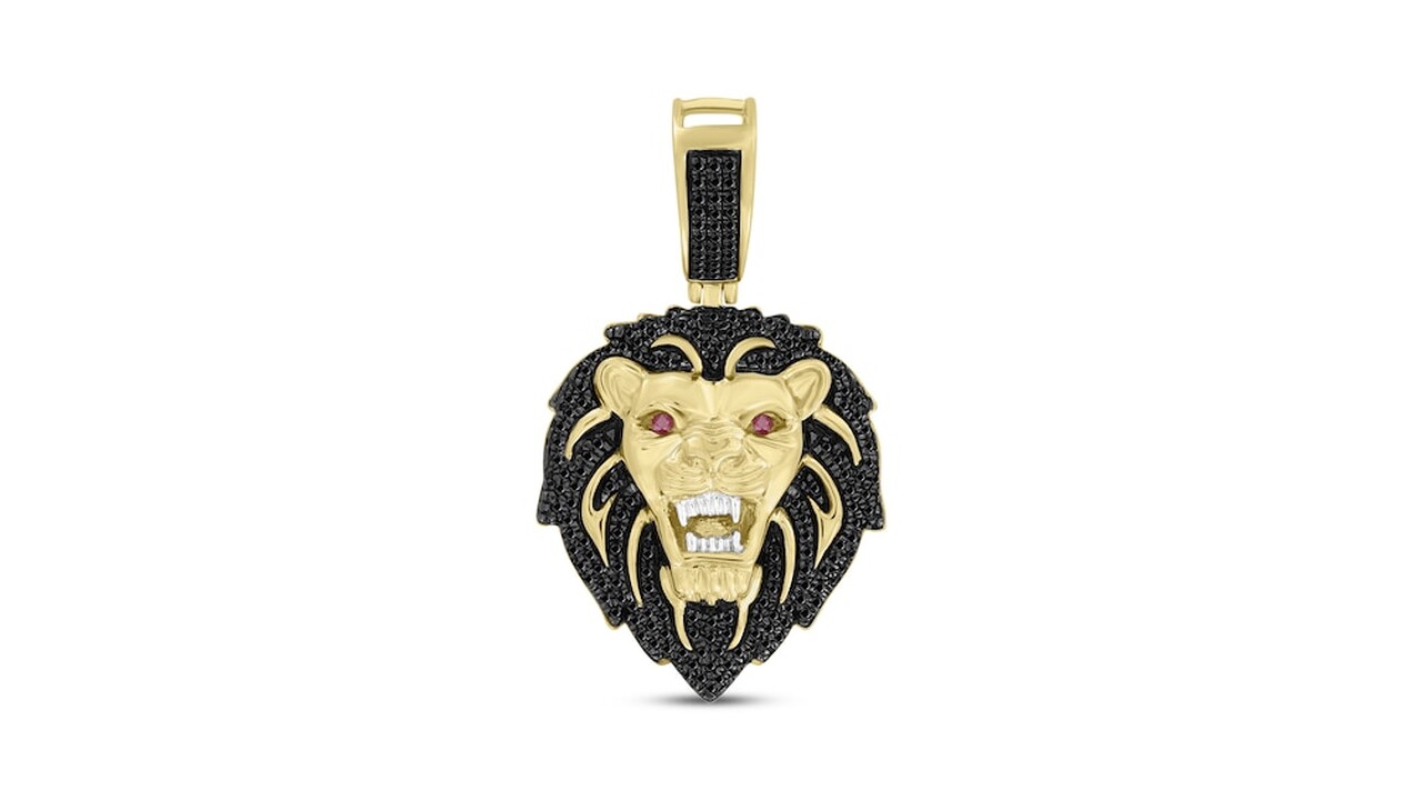 Creatable - Black diamond lion's head pendant - Kay Jewelers.