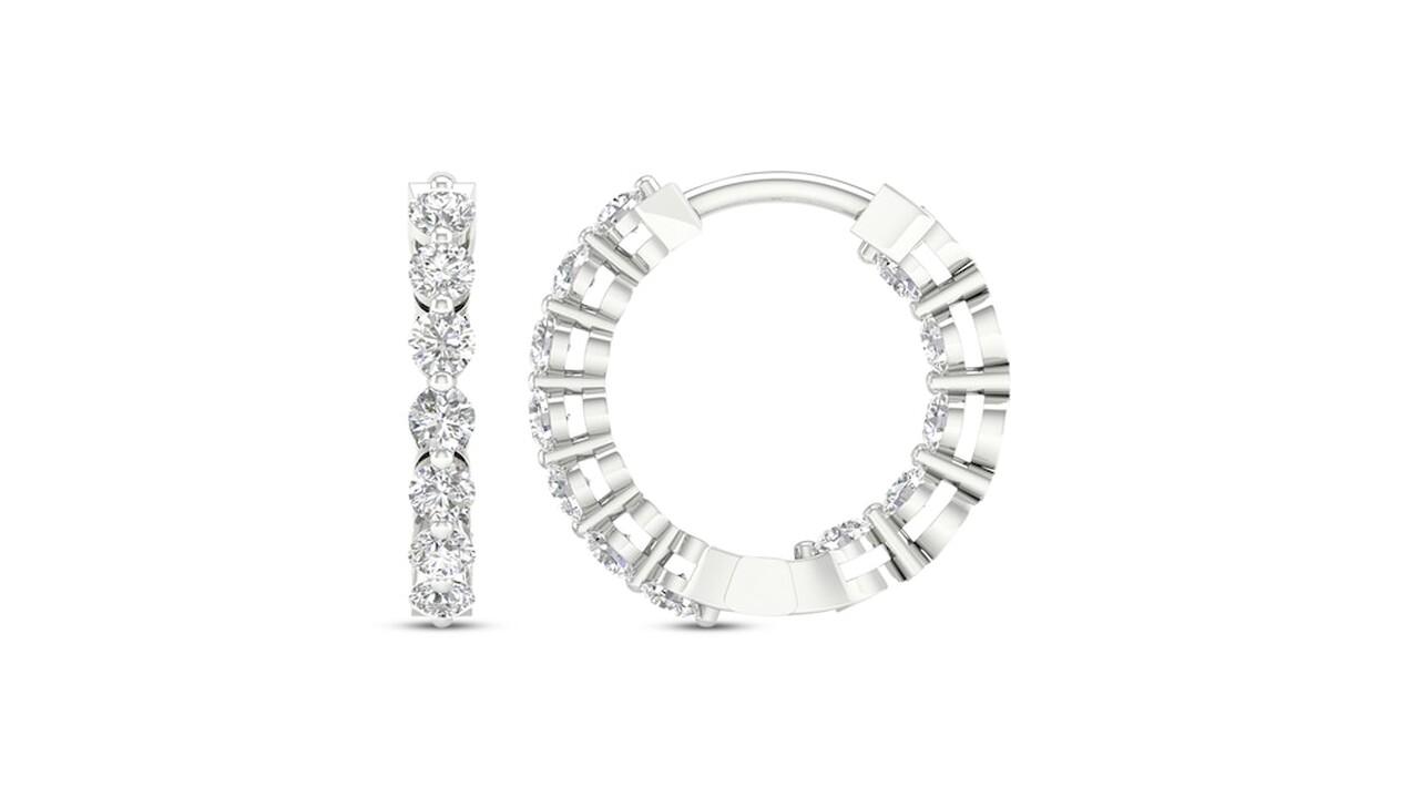 Creatable - Lab creat diam hoop earring - Kay Jewelers.