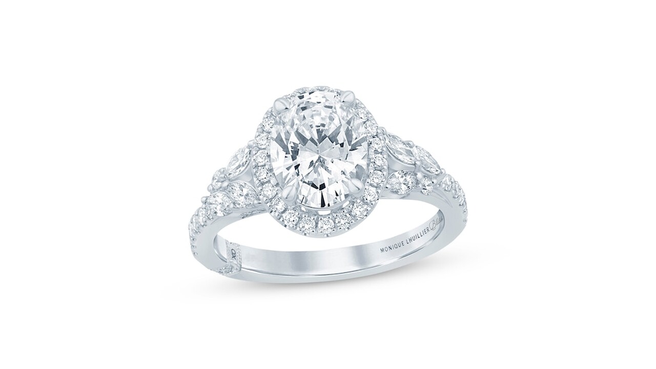 Creatable - Kay Monique Lhuillier Bliss Oval-Cut Lab-Created Diamond ...