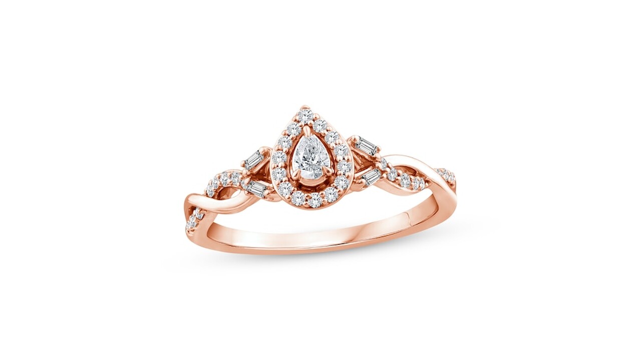 Creatable - Pear-Shaped Diamond Engagement Ring & Matching Band - Kay Jewelers.