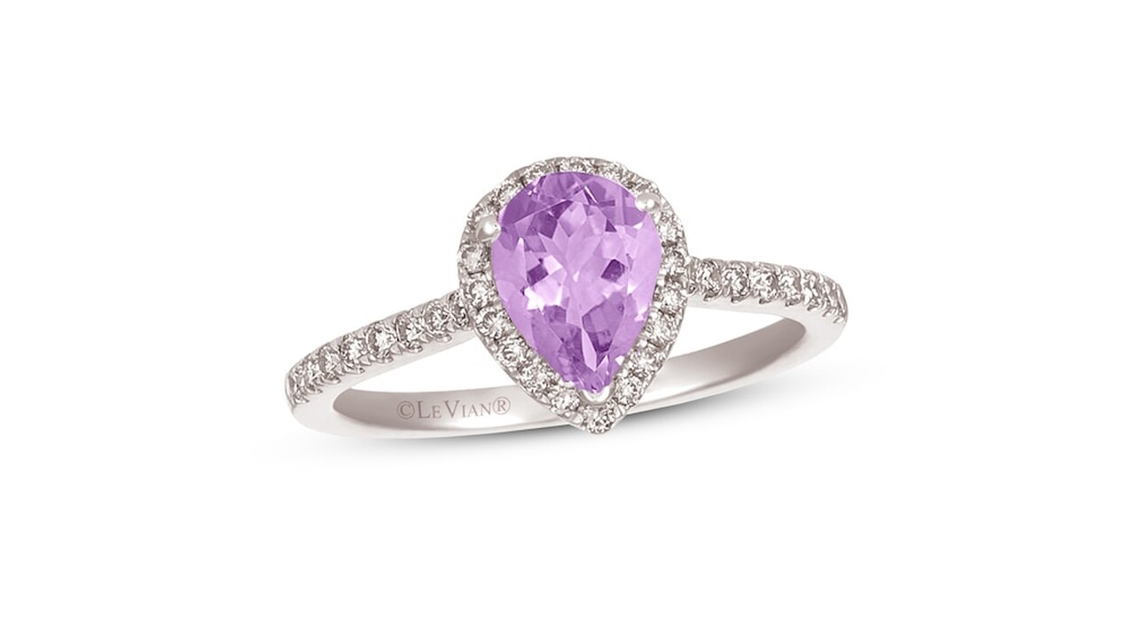 Creatable - Le Vian Light Amethyst & Diamond Ring 1/3 ct tw 14K Vanilla Gold - Kay Jewelers.