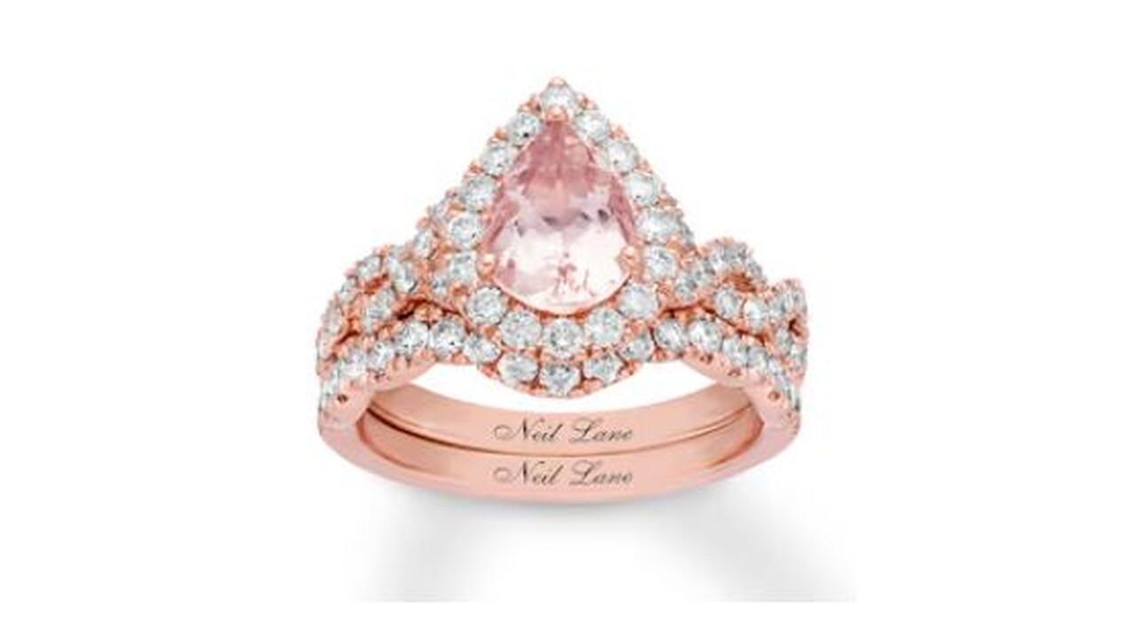 Creatable - Neil Lane Morganite Engagement Ring & Wedding Band - Kay ...