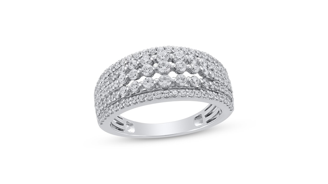 Creatable - Five-Row Natural & Lab-Created Diamond Rings - Kay Jewelers.