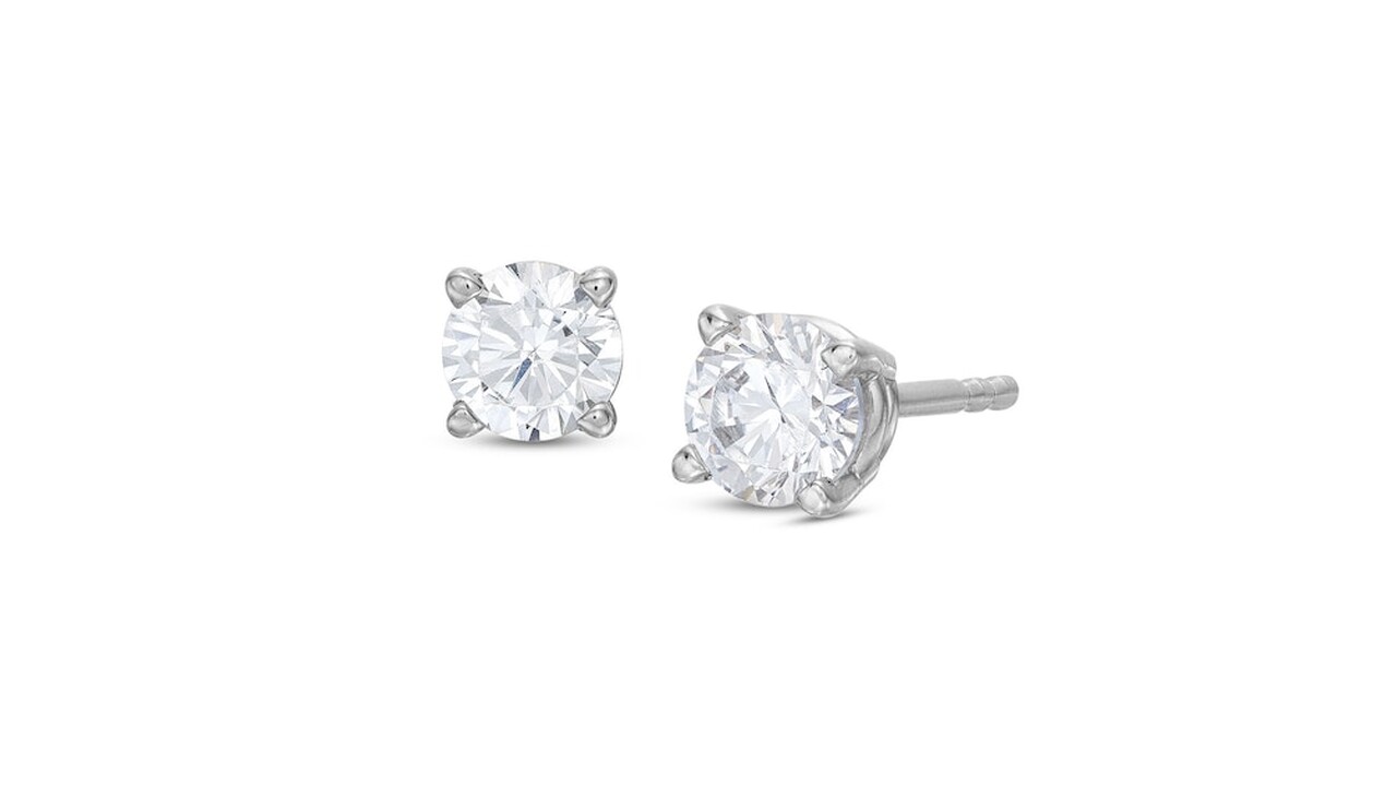 Creatable - Diamond Solitaire Stud Earrings 1/2 Carat - Kay Jewelers.