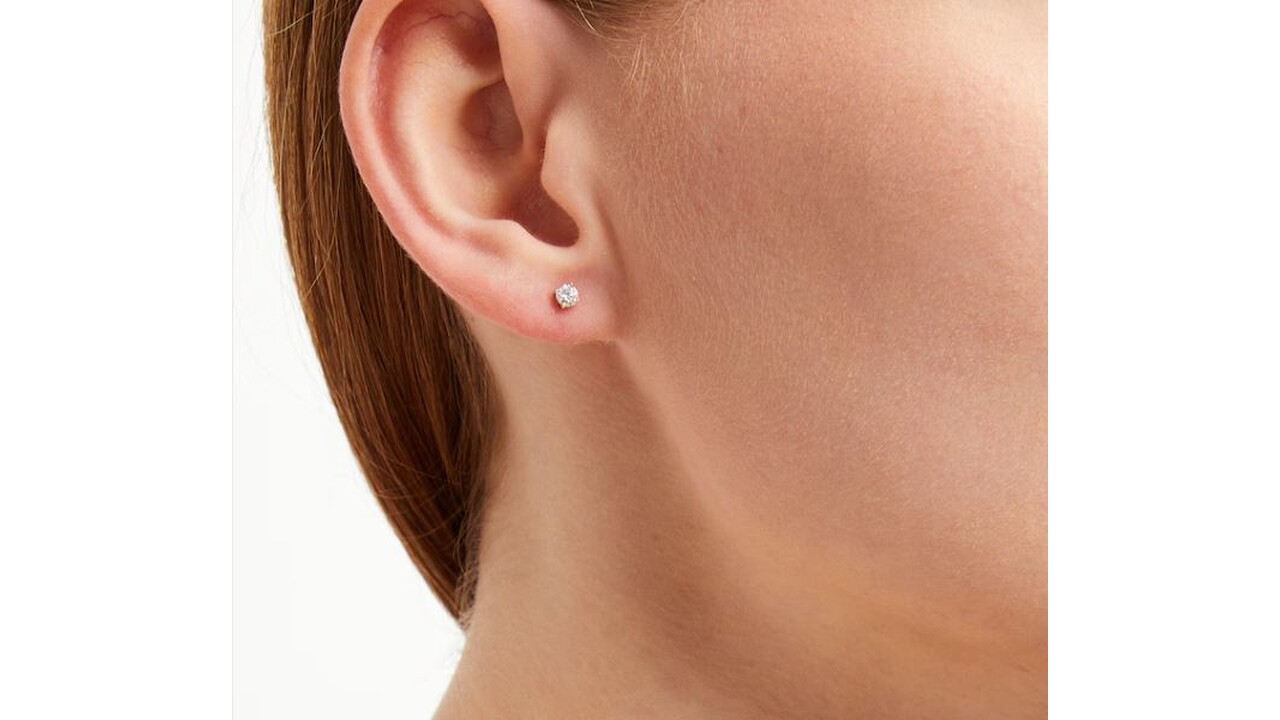 Creatable - Diamond Solitaire Screw back Stud Earrings - Kay Jewelers.