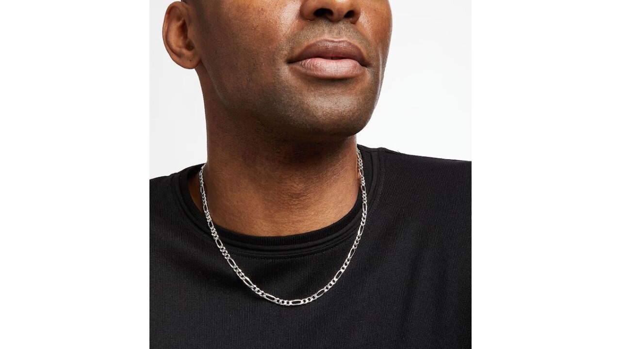 Creatable - Figaro Necklace Solid Sterling Silver 20" - Kay Jewelers.