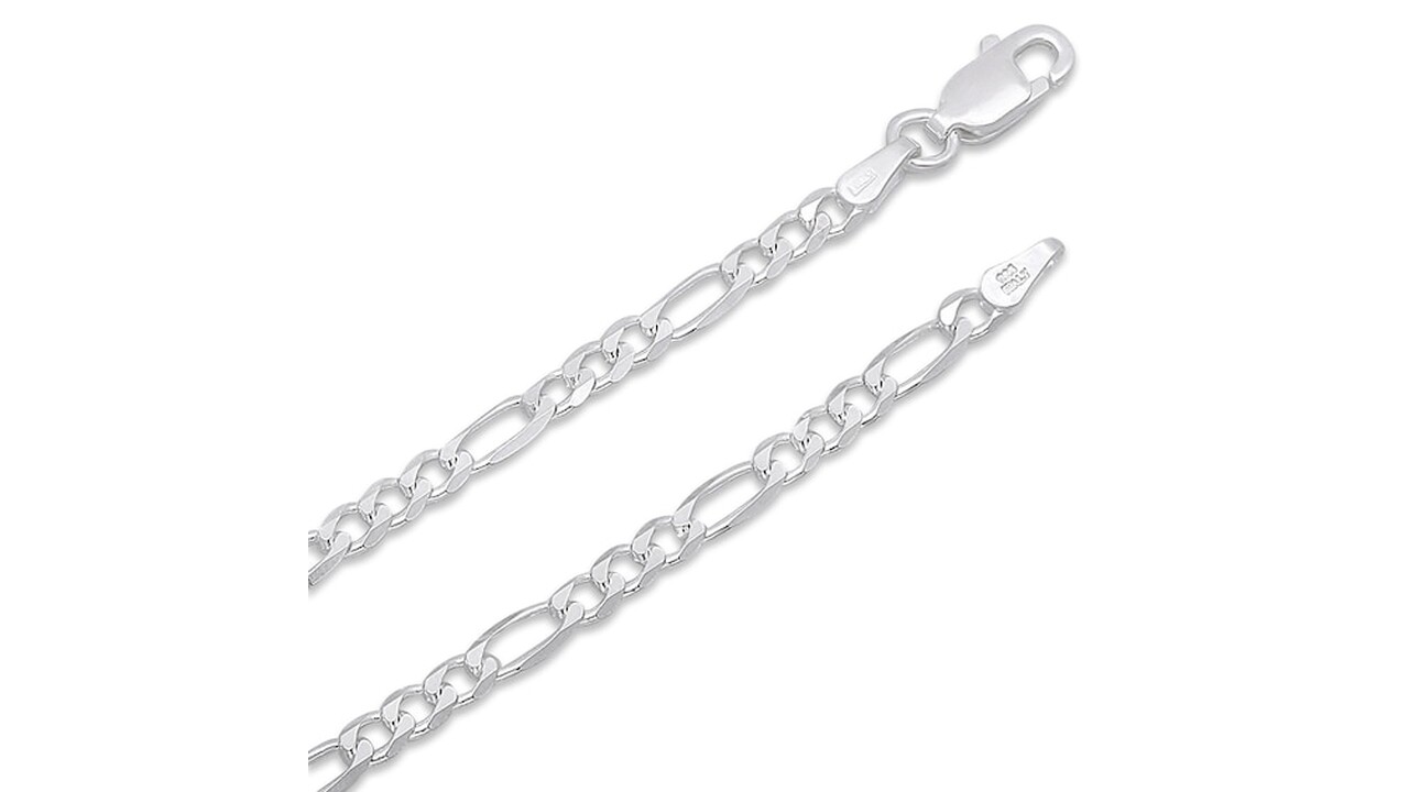 Creatable - Figaro Chain Necklace Solid Sterling Silver 20" - Kay Jewelers.