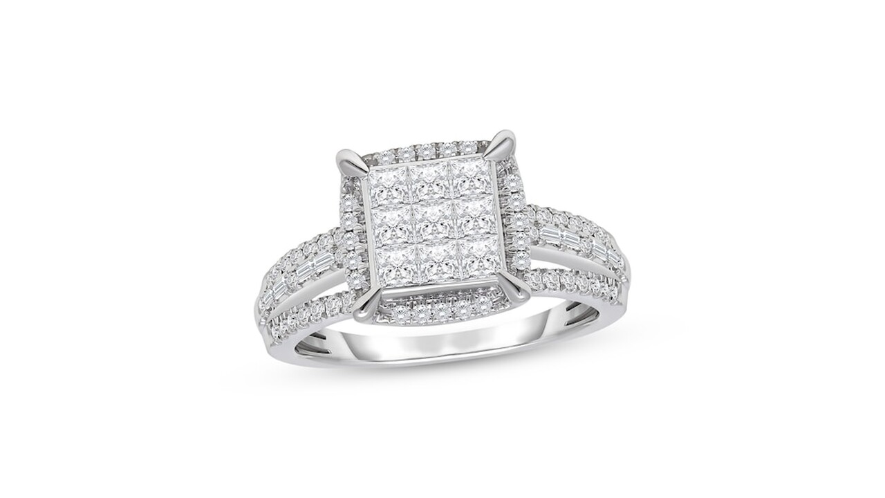Creatable - Princess-Cut Multi-Diamond Engagement Ring & Band! - Kay Jewelers.