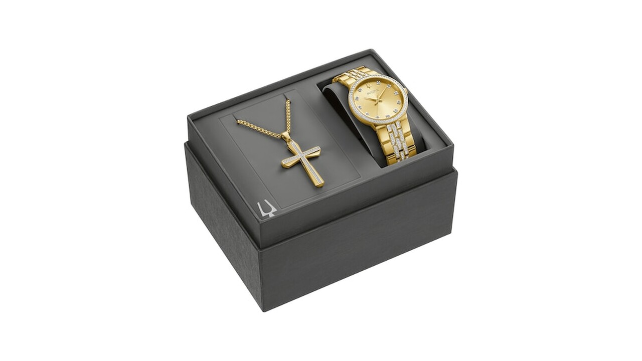 Creatable - Bulova Crystal Collection Men’s Watch Boxed Set 98K113 ...