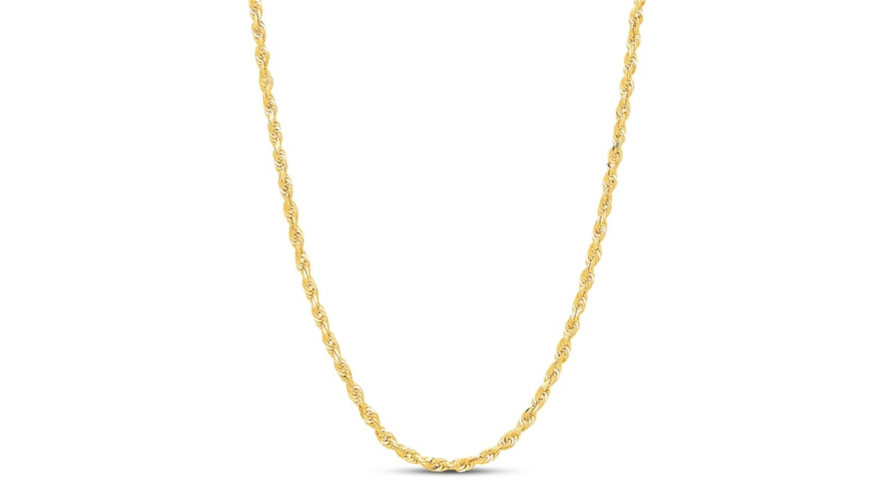 Creatable - Rope Chain Solid 10K Yellow Gold 24" - Kay Jewelers.