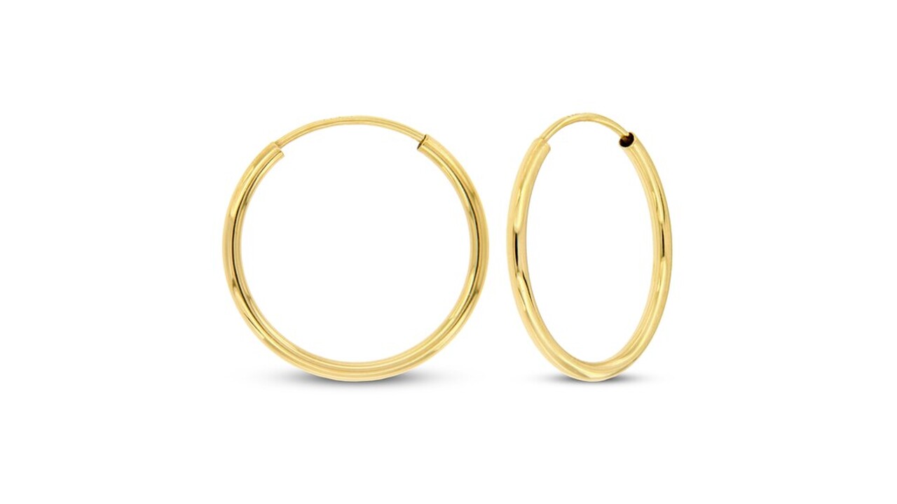 Creatable - Continuous Hoop Earrings 14K Yellow Gold 20mm - Kay Jewelers.